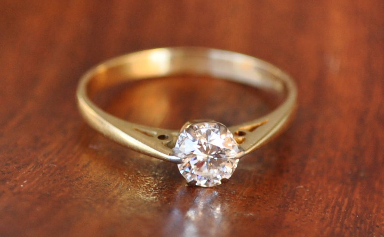 0.50ct Diamond Ring Val 9.200k G VVS2 18ct Yellow Gold Size O US 7 1/4 ...