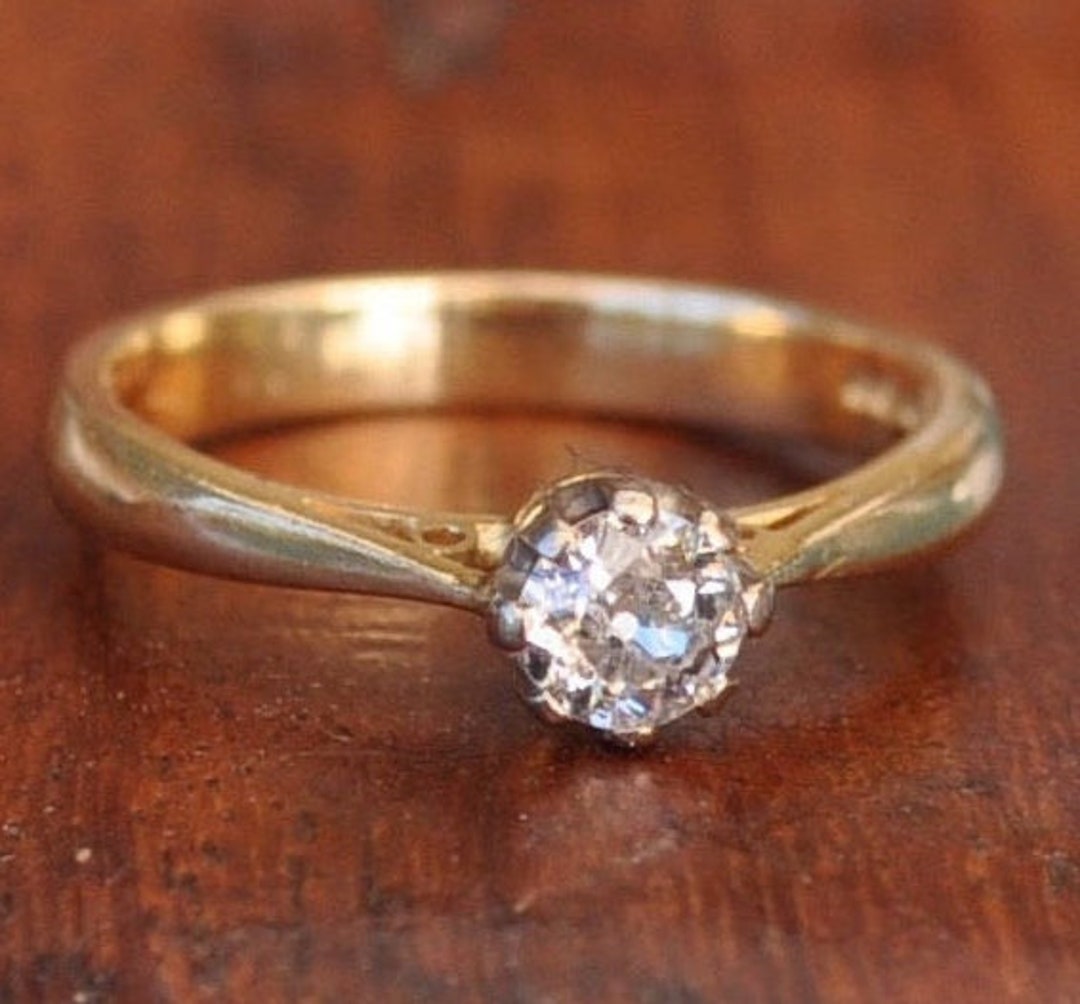 0.40ct Old European Cut Diamond Ring Val 3.100K 18ct Gold & Platinum N1 ...