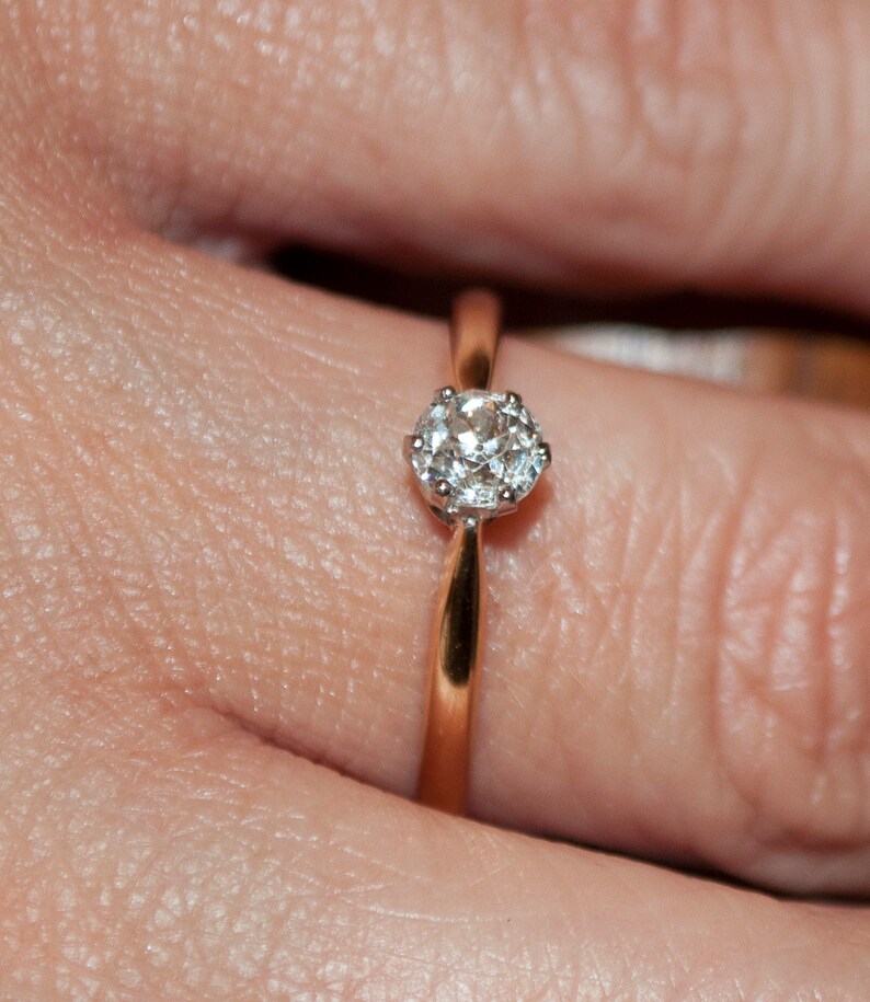 0.48ct Old Mine Cut Diamond Ring Val 4.750K 2.10gms 18ct - Etsy