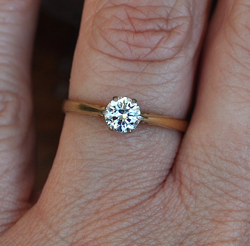 0.50ct diamond ring Val 9.200K G VVS2 18ct gold Size O US 7 | Etsy