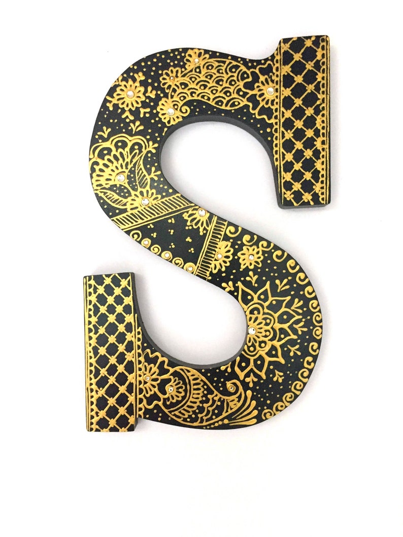 9 Personalized Henna Wooden Letters Henna Letters - Etsy