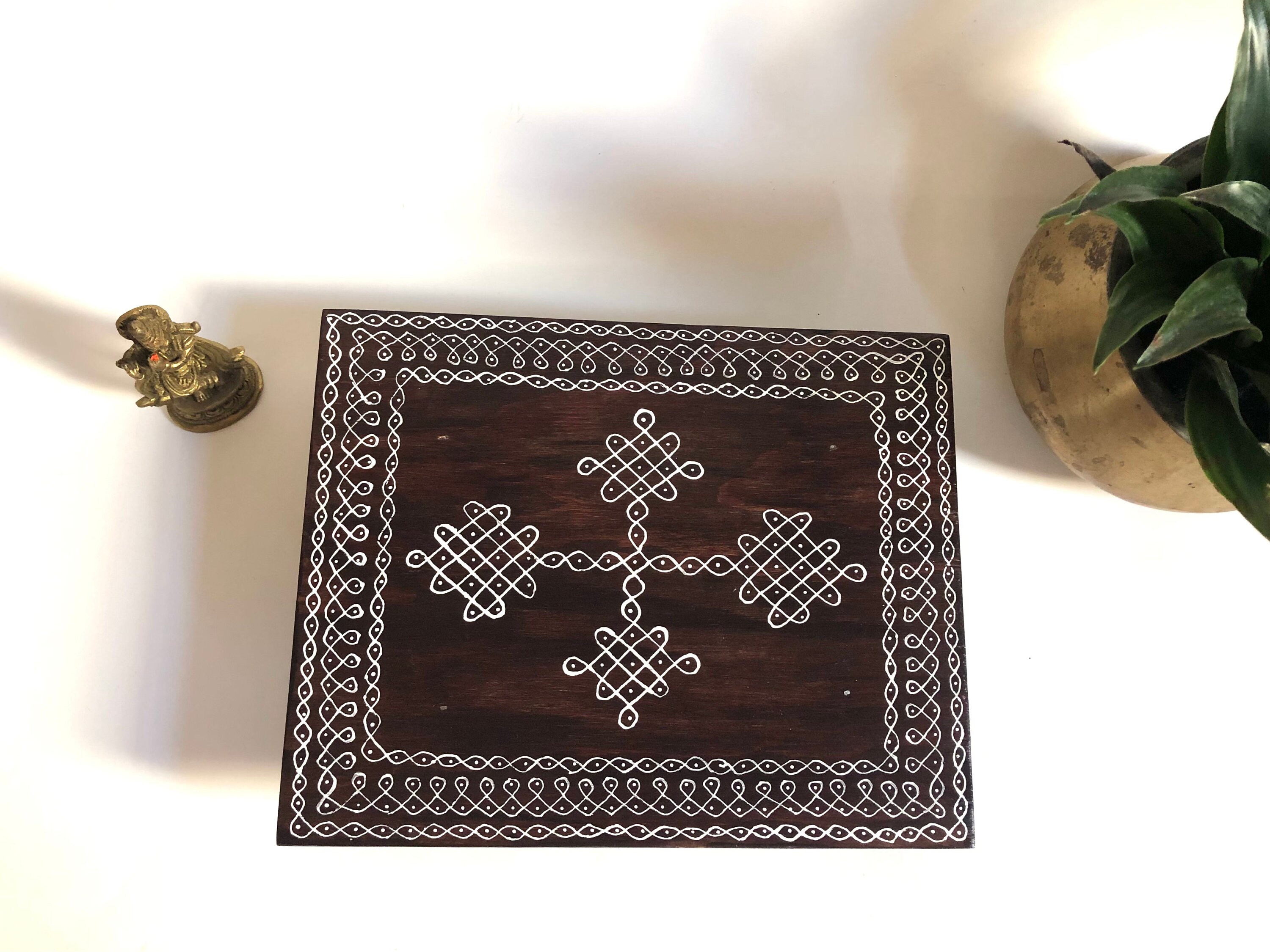 9.25in X7.5in Stool Kolam Rangoli Manai Manaipalagaifestival | Etsy