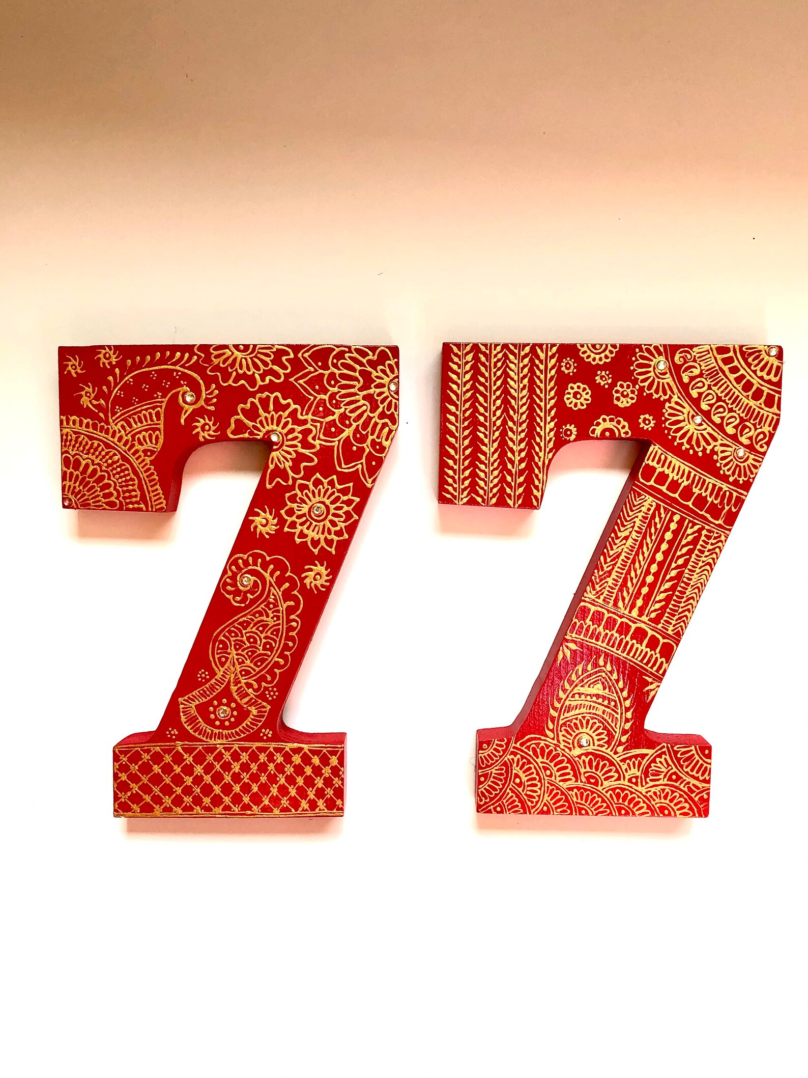 9 Personalized Henna Wooden Letters Henna Letters | Etsy