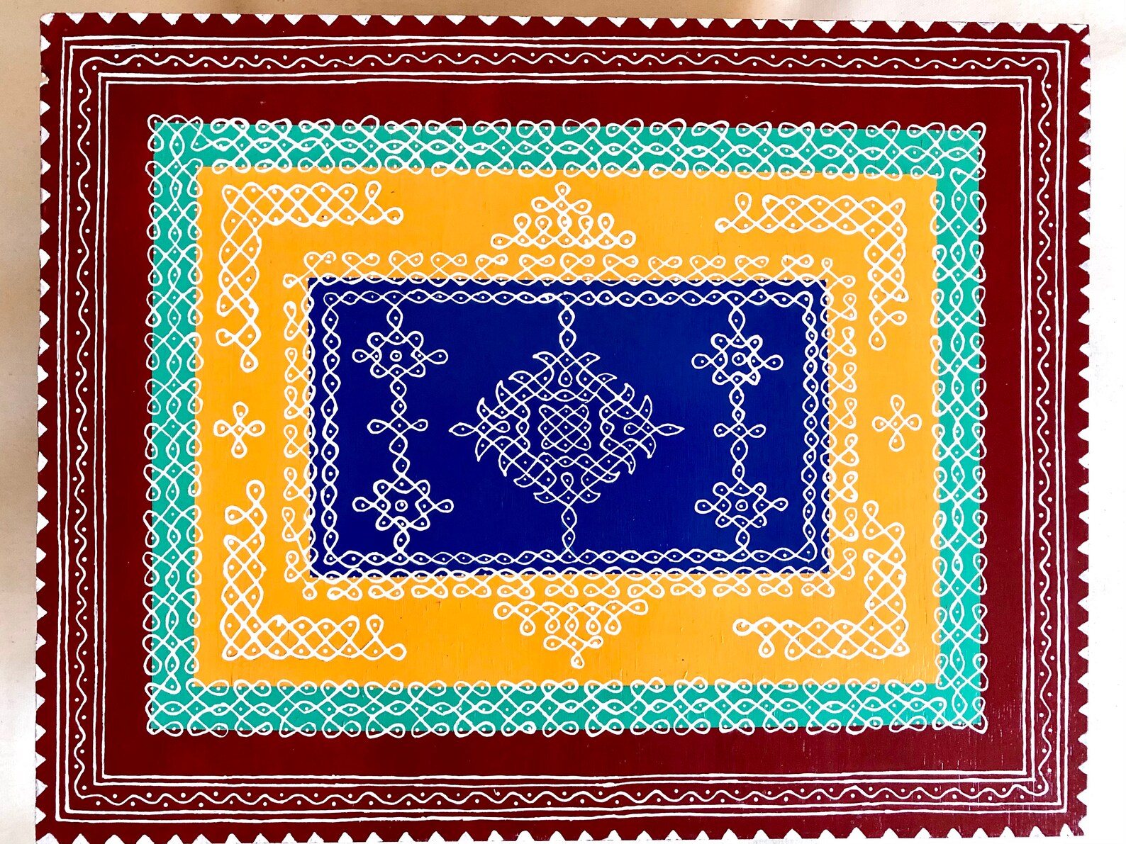Floor Stool Kolam Rangoli Manai Manaipalagai Floor Art - Etsy