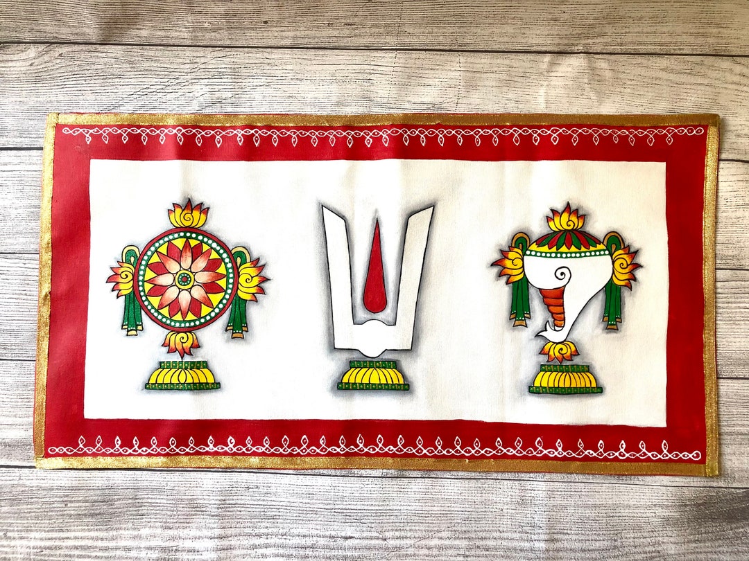 Buy Shanks Chakra Namam Pooja Room Screen Decor Festival Diwali ...