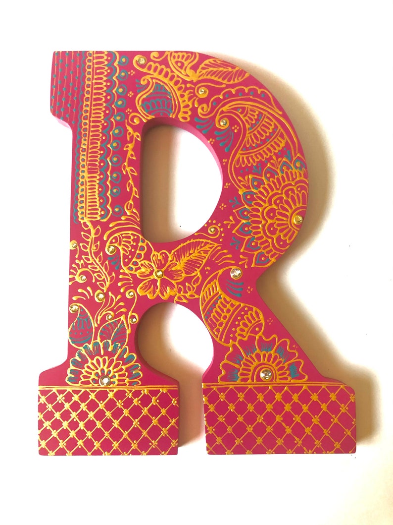 9 Personalized Henna Wooden Letters Henna Letters | Etsy