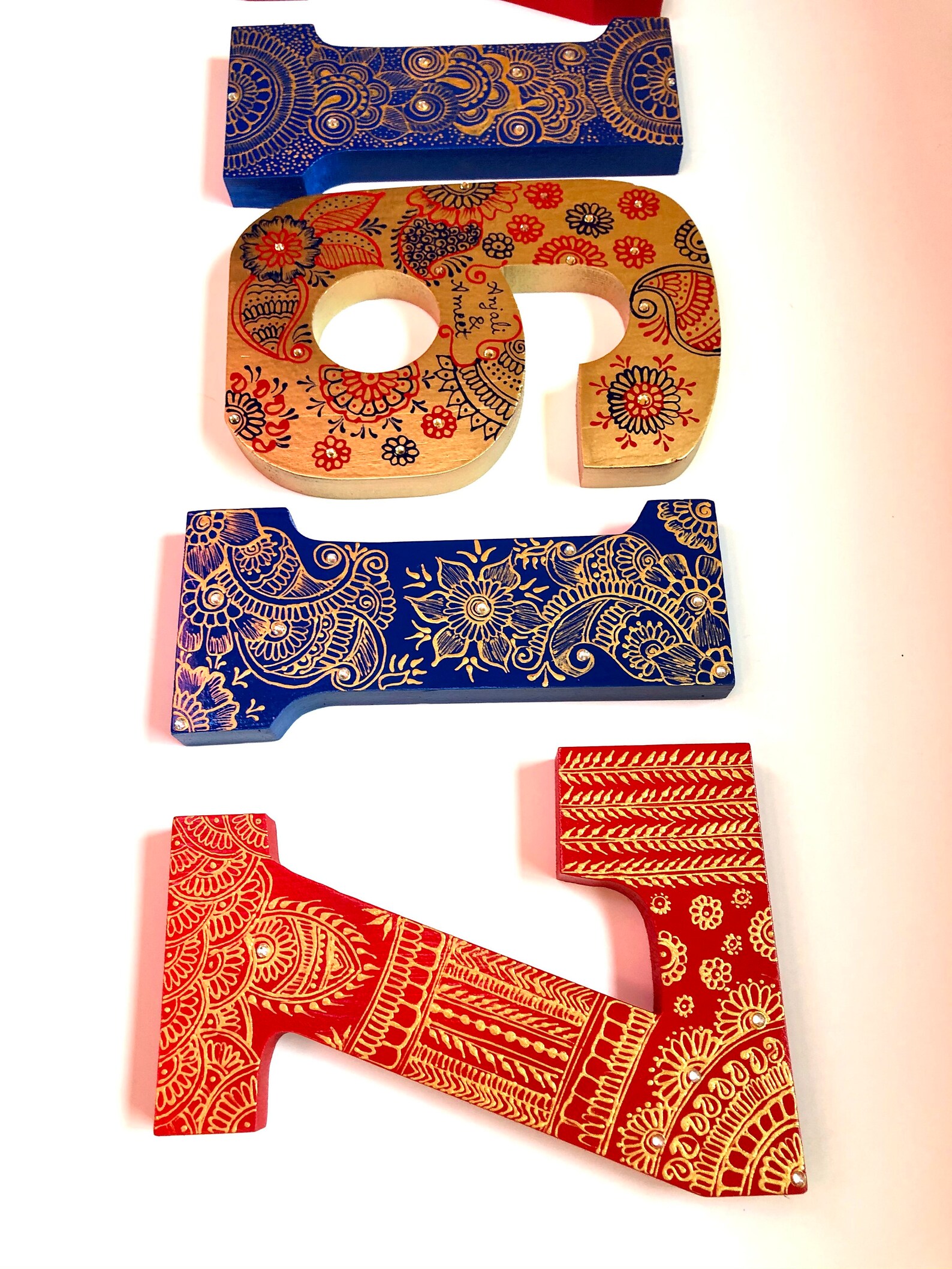 9 Personalized Henna Wooden Letters Henna Letters | Etsy