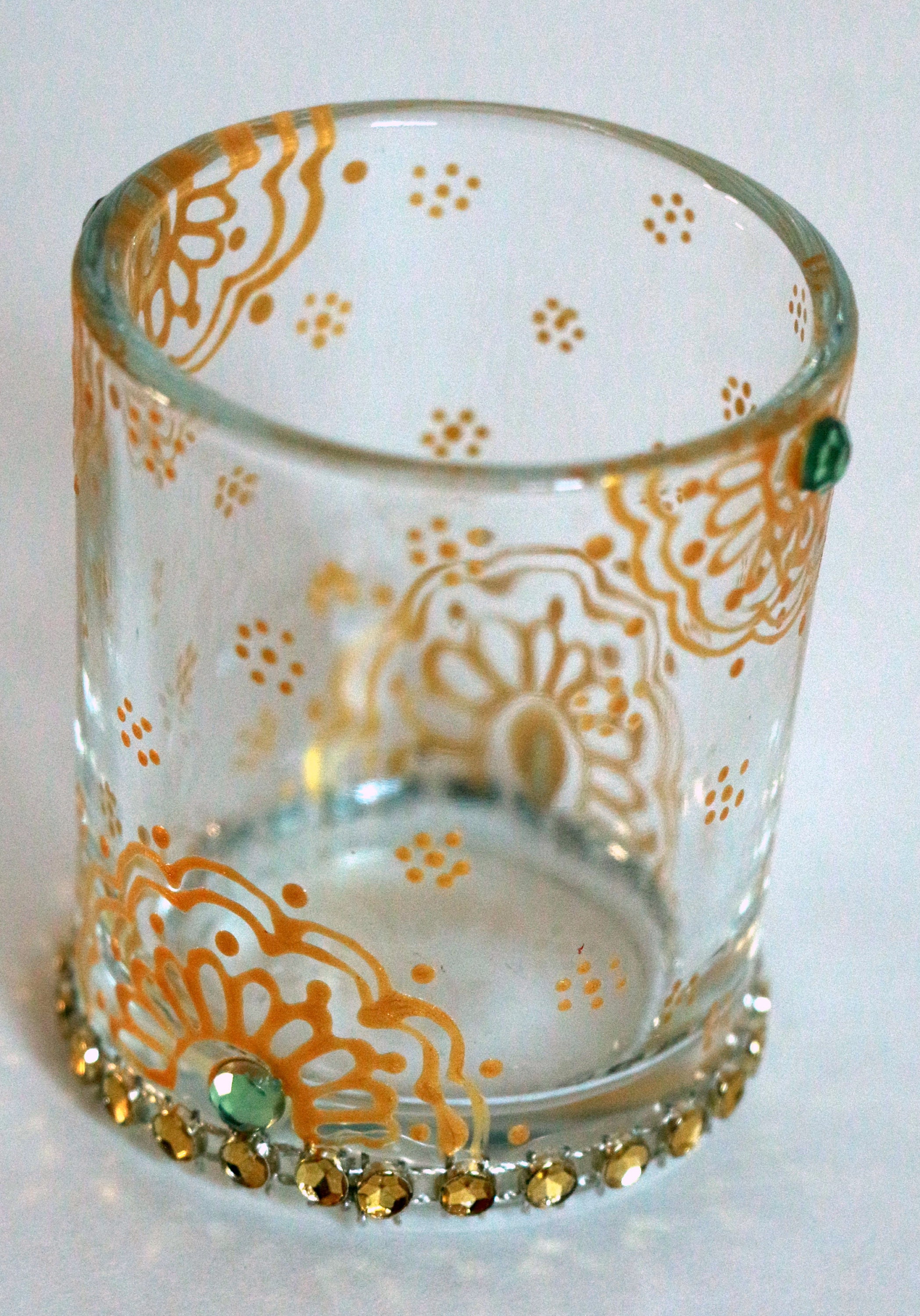 Set of 4 Beautiful Decorated Glass Candle Holder/tea Light - Etsy