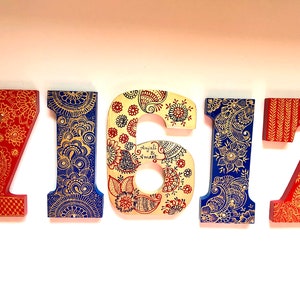 9 Personalized Henna Wooden Letters Henna Letters | Etsy