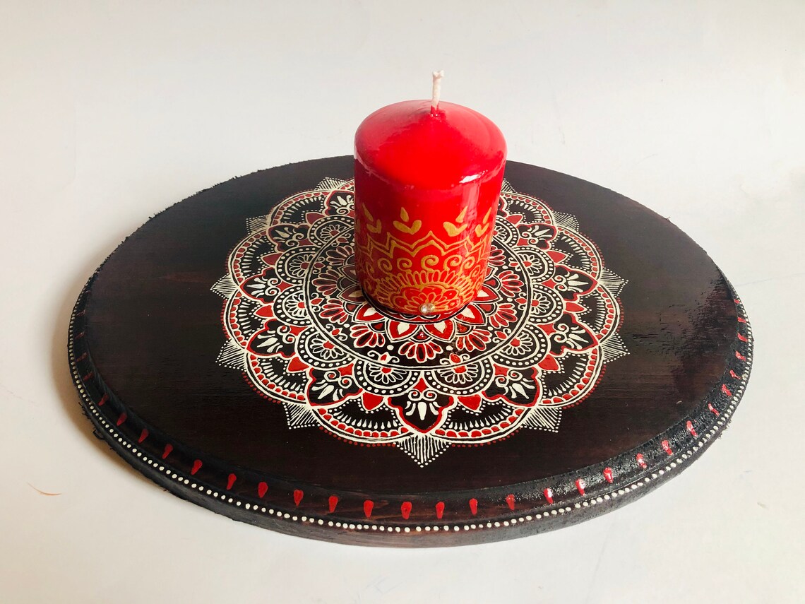 Wood Manai Kolam Mandala Rangoli Traditional Floor Art - Etsy Israel