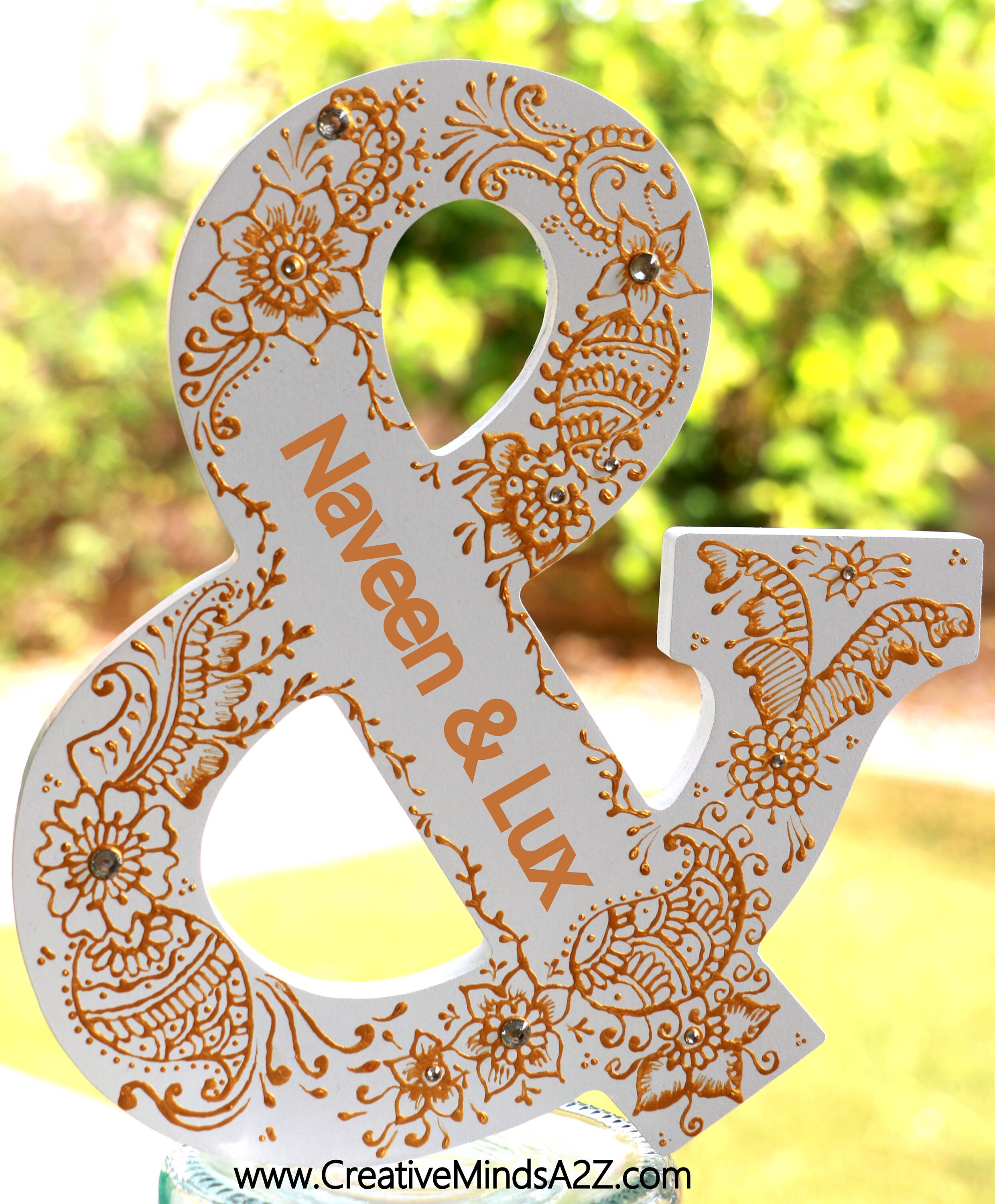 9 Personalized Henna Wooden Letters Henna Custom wedding | Etsy