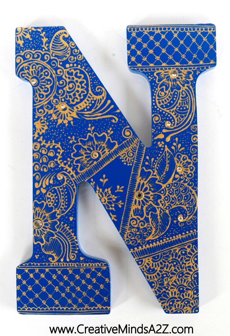 9 Personalized Henna Wooden Letters Henna Letters | Etsy