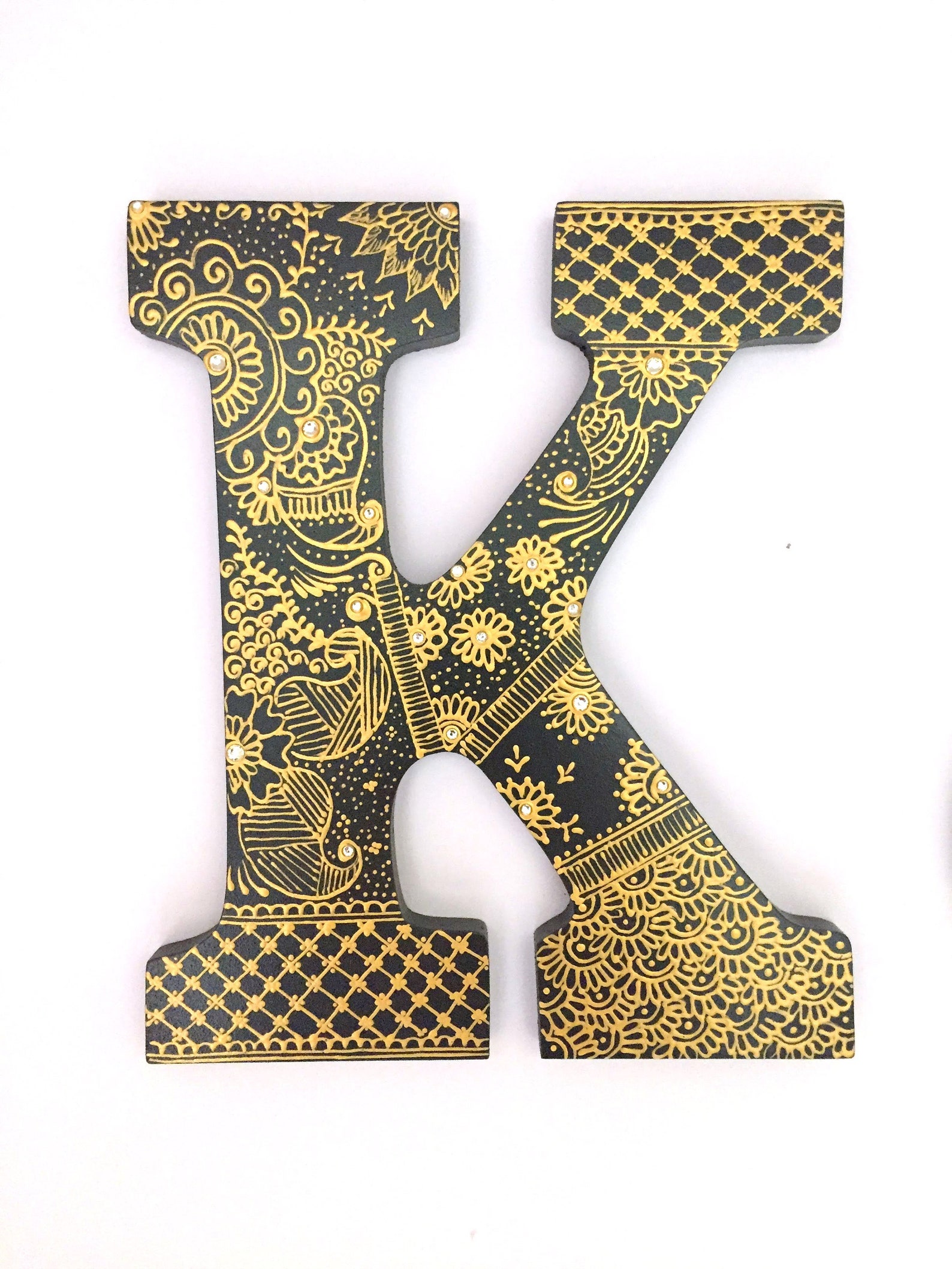 9 Personalized Henna Wooden Letters Henna Letters - Etsy