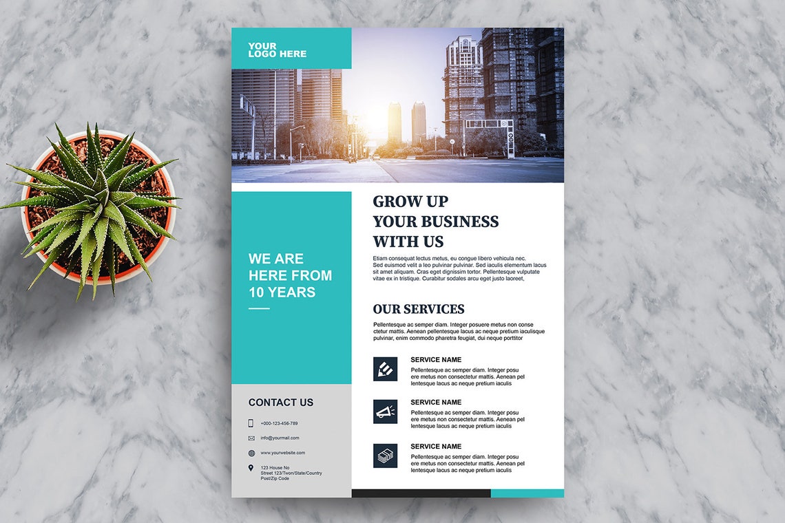 Microsoft Word Business Flyer Bundle | Five MS Word Corporate Flyer ...