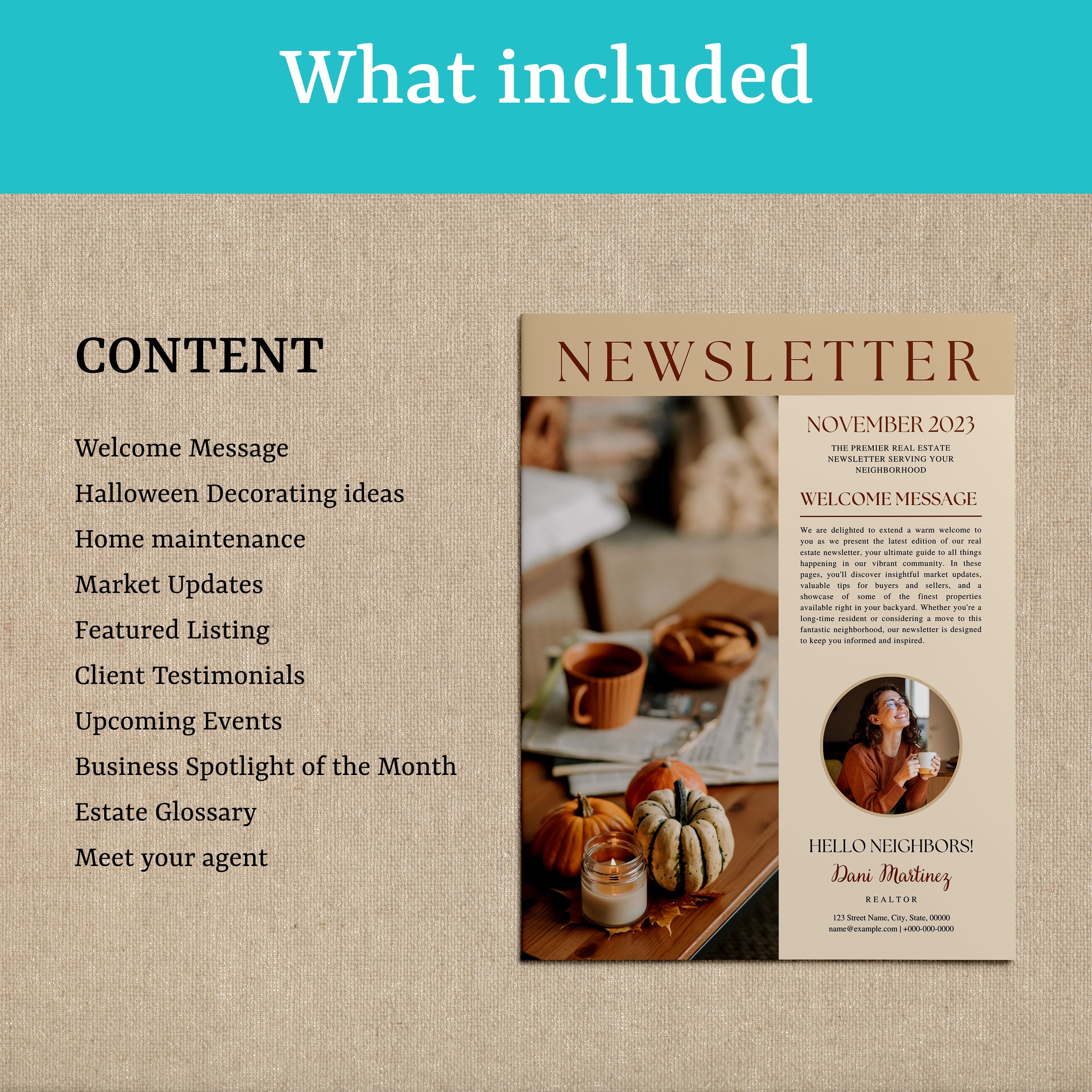 Editable Real Estate Newsletter Template for November Canva - Etsy