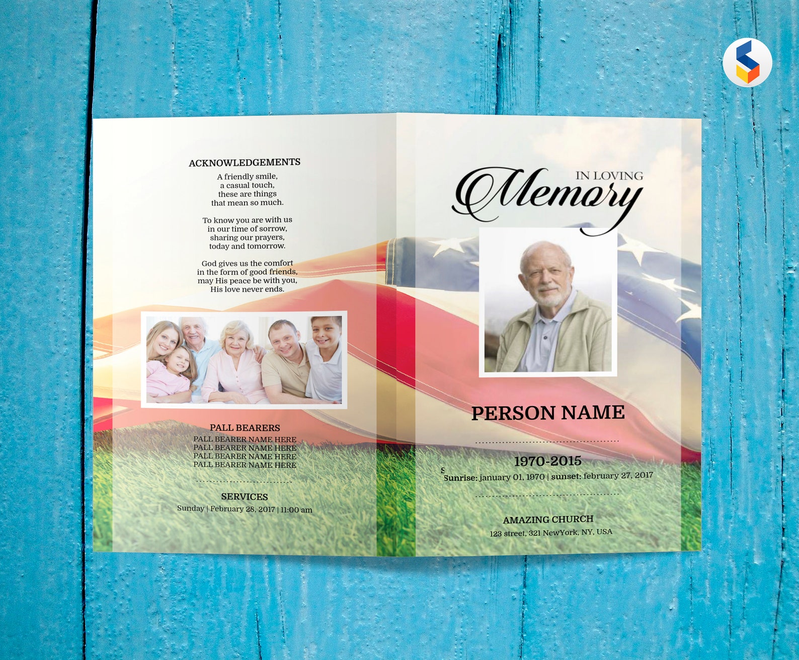 MILITARY ARMY | Funeral Program Template, Obituary Program, Memorial ...