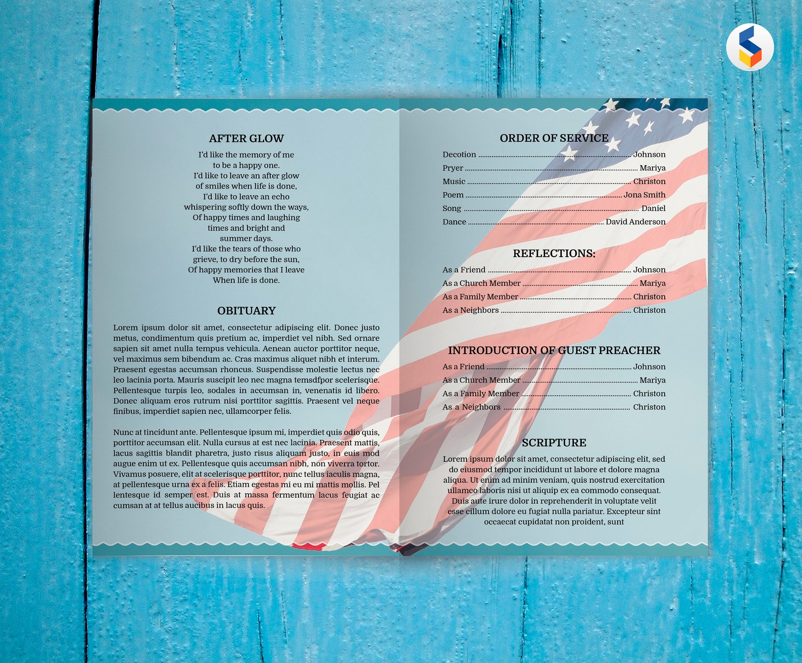 MILITARY ARMY| Funeral Program Template, Obituary Program, Memorial ...
