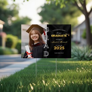 Editable Graduation Yard Sign Template | 24x18 Inch Canva Template ...