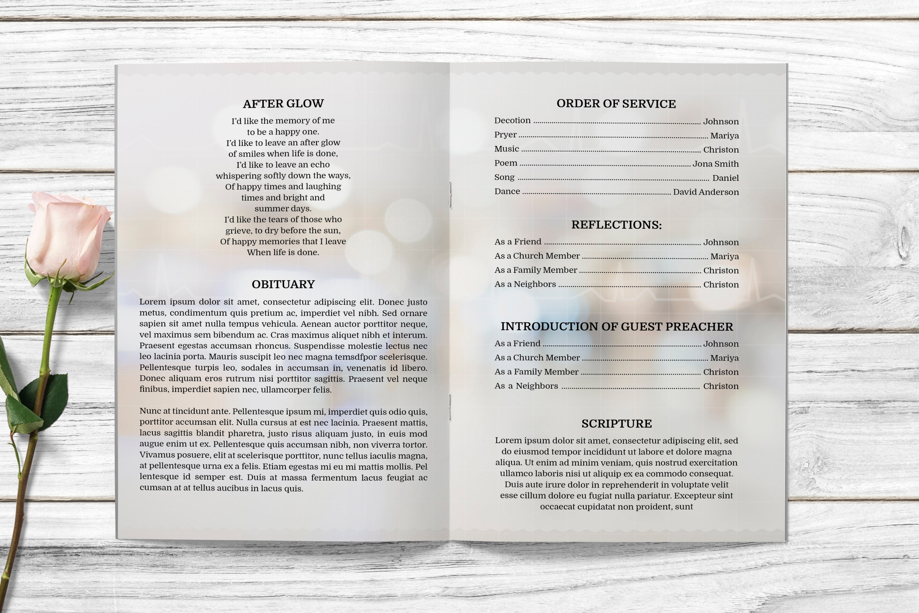 Funeral Template for Nurse or Doctor, Funeral Program Template for ...