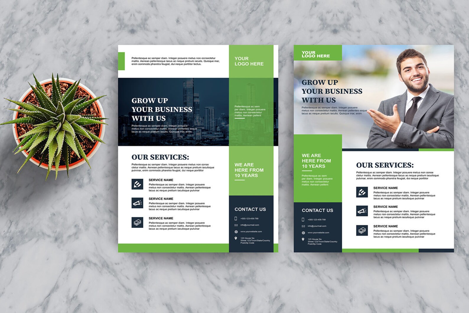 Microsoft Word Business Flyer Bundle | Five MS Word Corporate Flyer ...