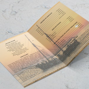 SAILOR Funeral Program Template, Obituary Program, Memorial Program Template, Microsoft Word and ...