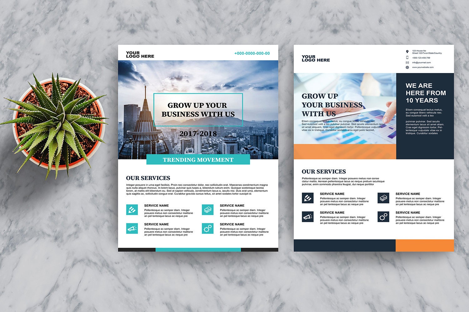 Microsoft Word Business Flyer Bundle | Five MS Word Corporate Flyer ...