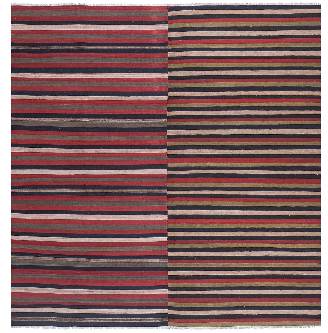 Oversize Bohemian Striped Wool Kilim Rug, Large Turkish Kelim Rug for ...