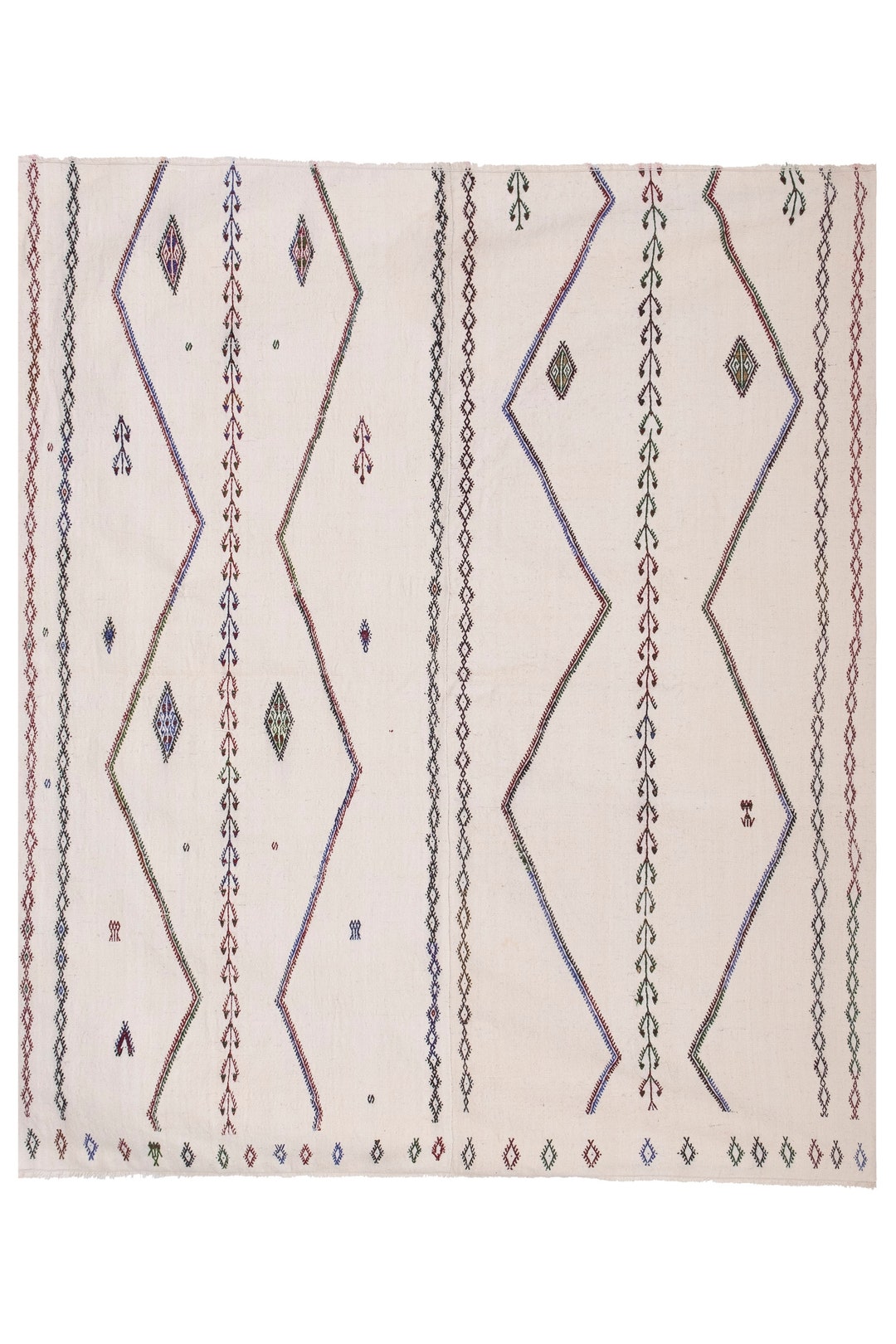 White Color Square Rug Simple and Plain Large Turkish Oushak - Etsy