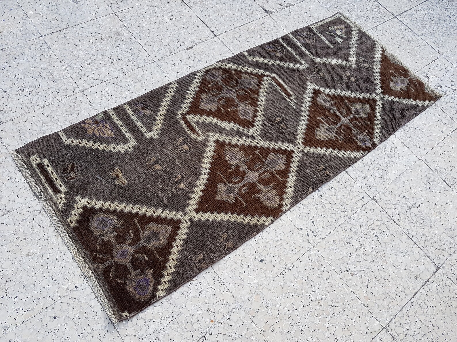 Little Narrow Runner Wool Pile Small Turkish Floor Mat Carpet - Etsy