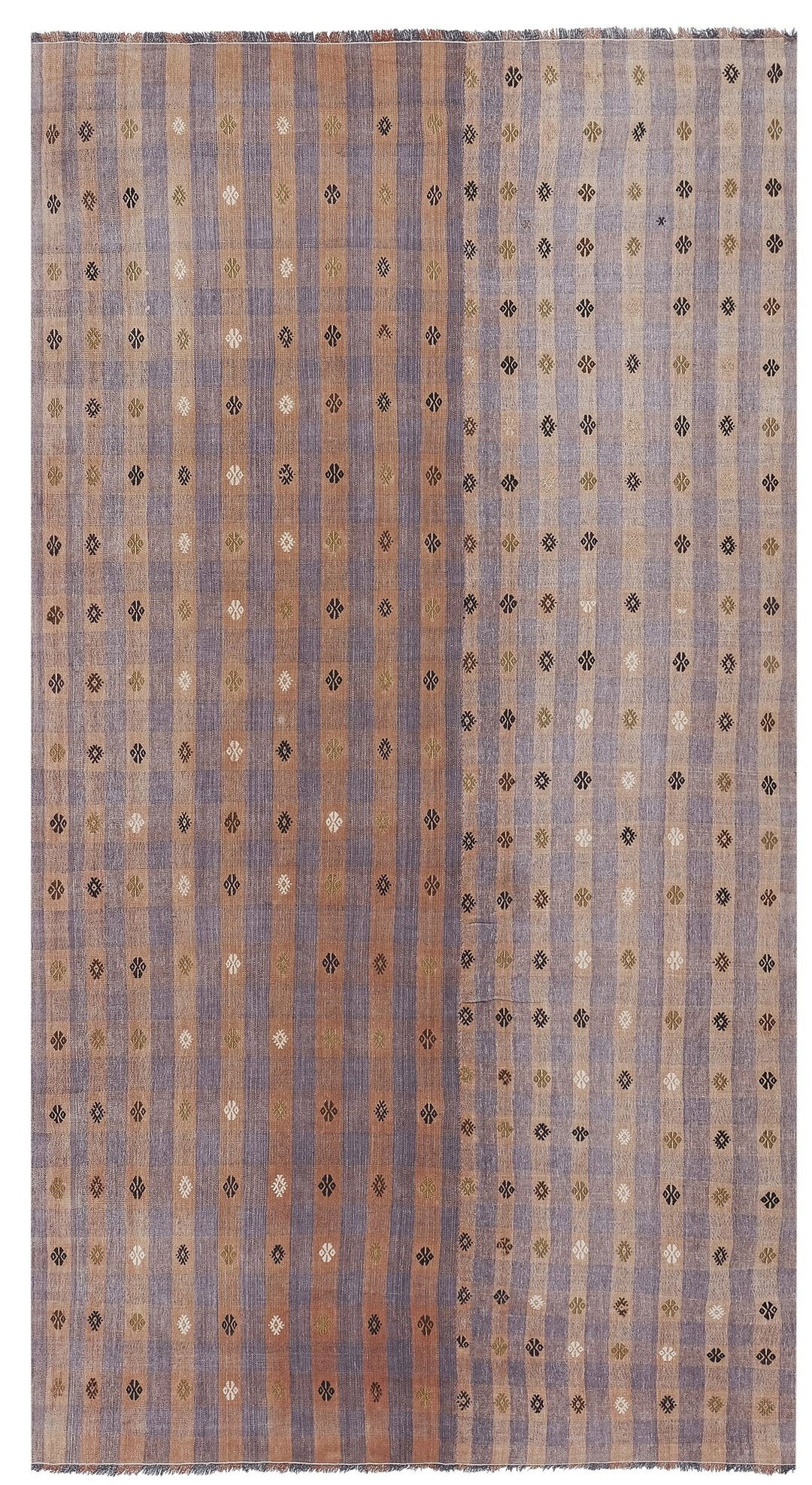 Striped Simple and Plain Large Turkish Oushak Floor Kilim Rugs, Wool ...