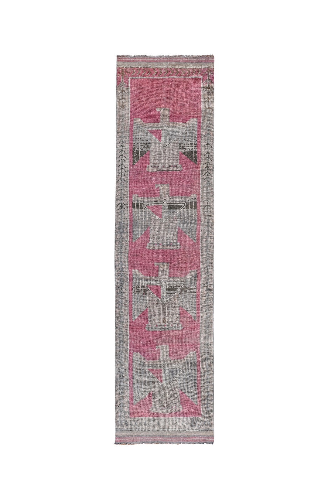 Hand-knotted Pictorial Figurative Animal Bird Eagle Pattern Rug, Pink ...