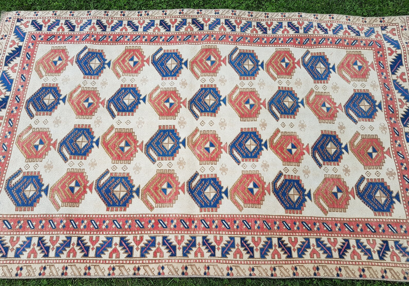 Blue Color Vintage Turkish Rug Modern Home and Office Decor - Etsy