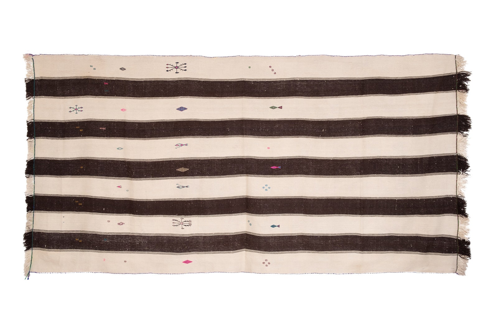 Handwoven Wool Kilim, Interior Design Rustic Stripe Kilim Rug, Vintage ...