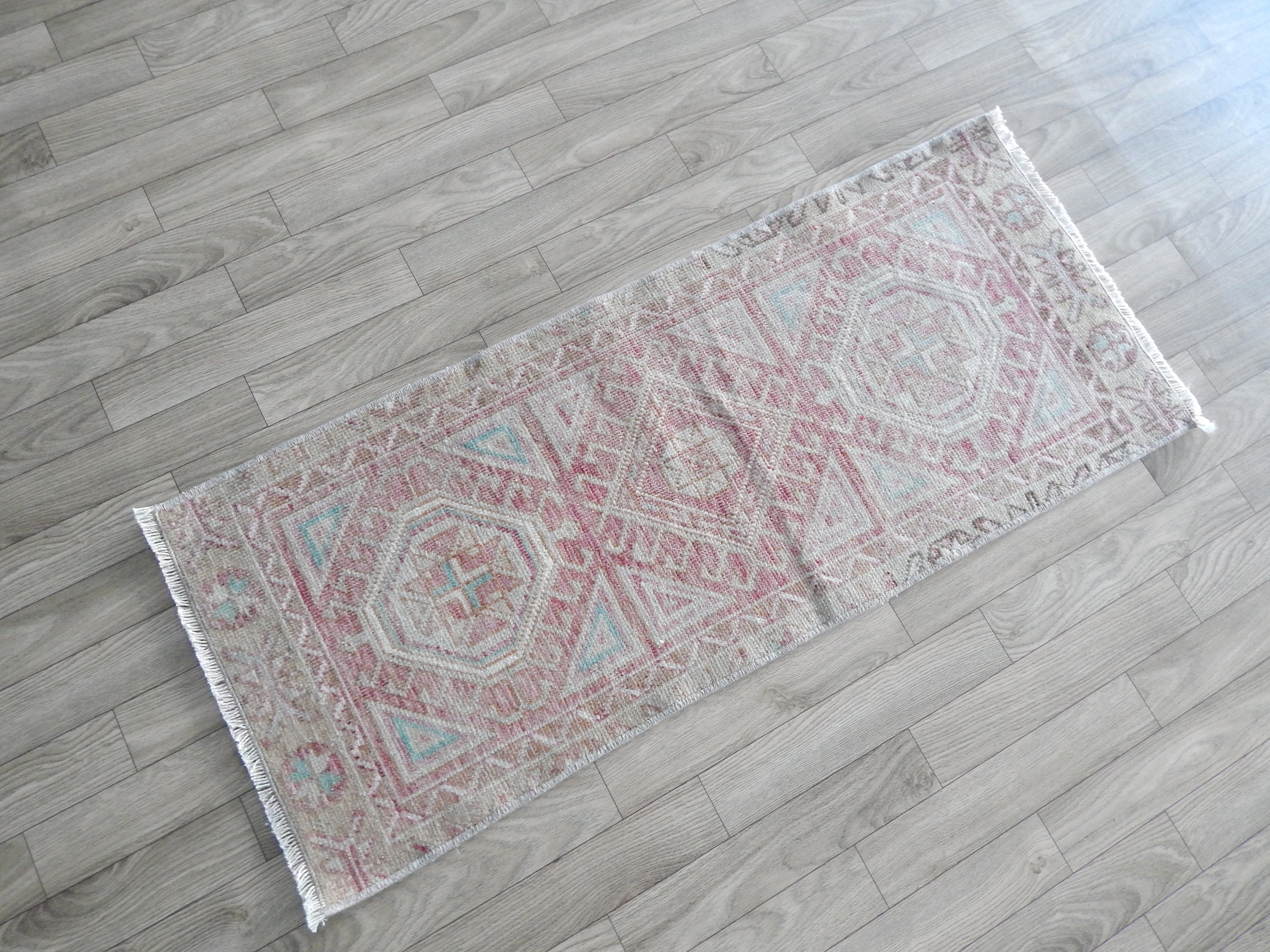 Little Narrow Runner Wool Pile Small Turkish Floor Mat Carpet | Etsy