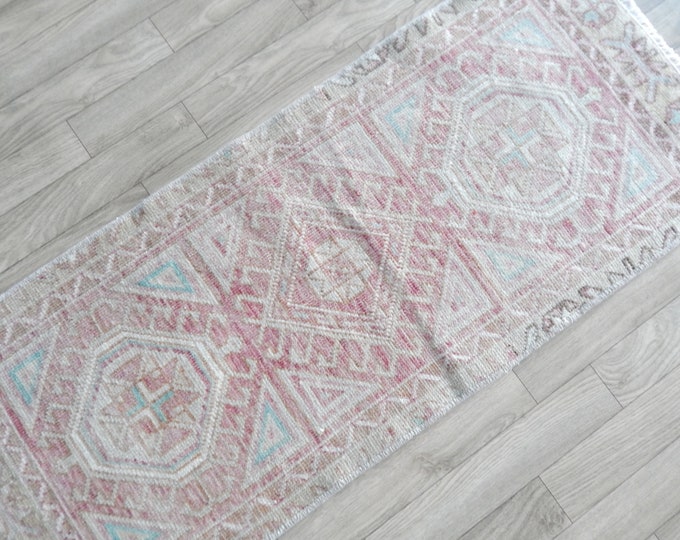 Little Narrow Runner, Wool Pile Small Turkish Floor Mat Carpet With ...