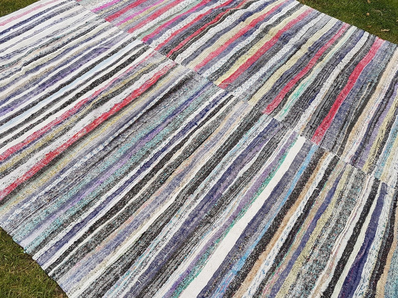 Vintage Handmade Turkish Striped Large Pala Kilim Rug Rag - Etsy