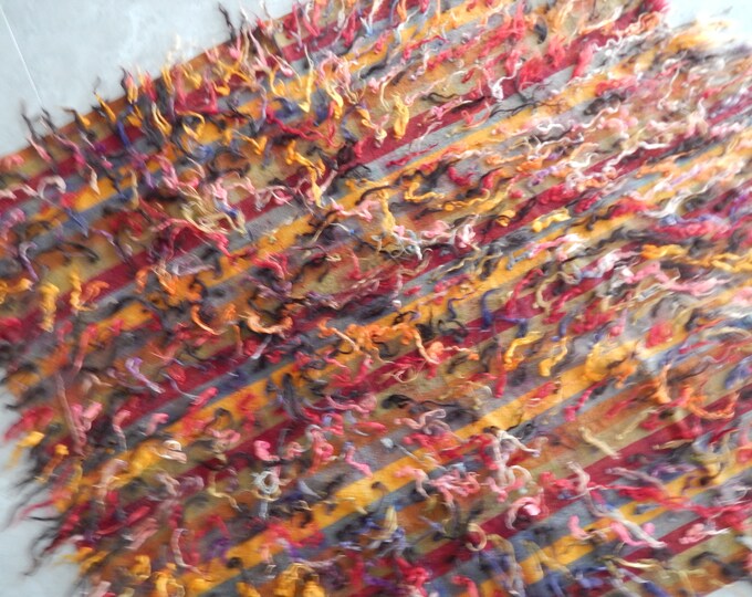 Angora Wool Small Shaggy Rug, Long Pile Filikli Tulu Carpet, Moroccan ...