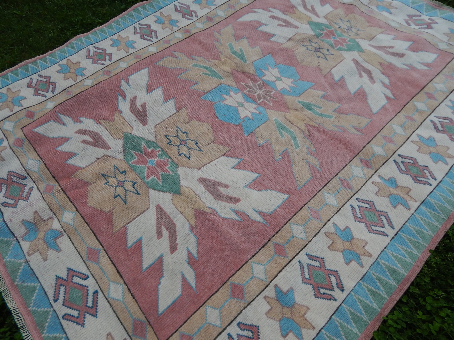 Decorative Turkish Rug, Soft Muted Color Oushak Rug, Living Room Rug ...