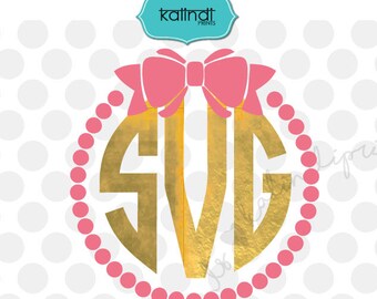 Bow Circle Monogram - Etsy
