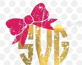 Circle Bow Monogram | Etsy