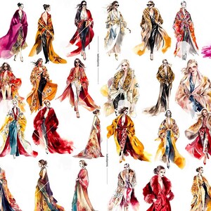 32 Glamour Girls Printable Stickers, COMMERCIAL USE, PNG, Digital ...