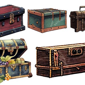 Vintage Chest Printable Bundle, Scrapbooking, Printable Stickers, Junk ...