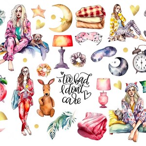 200 Good Night Printable Stickers, COMMERCIAL USE, PNG, Digital ...