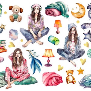 200 Good Night Printable Stickers, COMMERCIAL USE, PNG, Digital ...