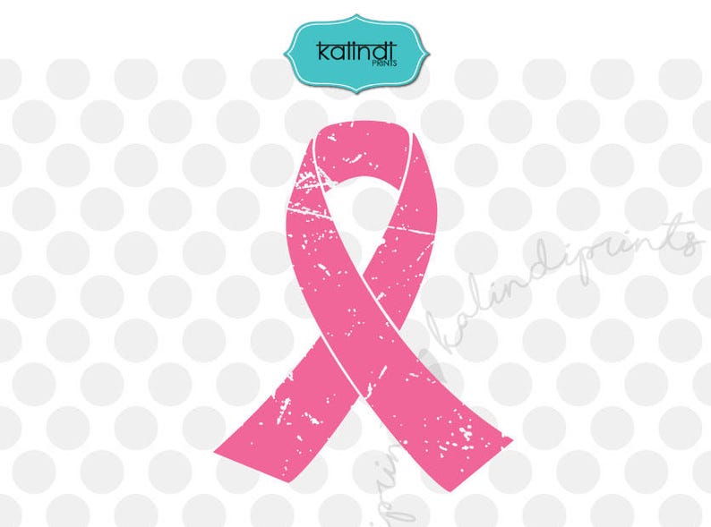 Grunge Pink Ribbon Svg Cancer Svg Grunge Svg Distressed - Etsy