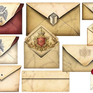 Vintage Envelopes Printable Bundle, Scrapbooking, Printable Stickers ...