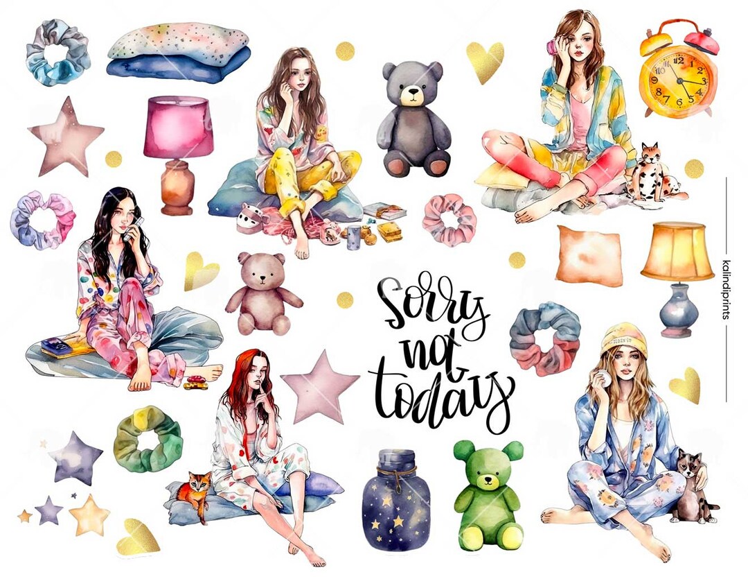 200 Good Night Printable Stickers, COMMERCIAL USE, PNG, Digital ...