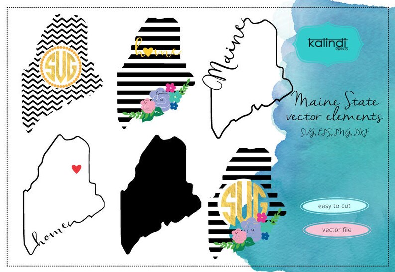 Maine Svg Maine Vector File Maine Svg File Svg Maine Etsy