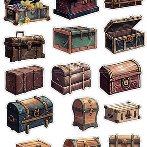 Vintage Chest Printable Bundle, Scrapbooking, Printable Stickers, Junk ...