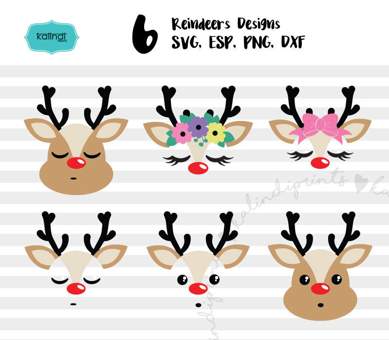 Digital Art & Collectibles Christmas reindeers svg Silhouette Cut Files ...